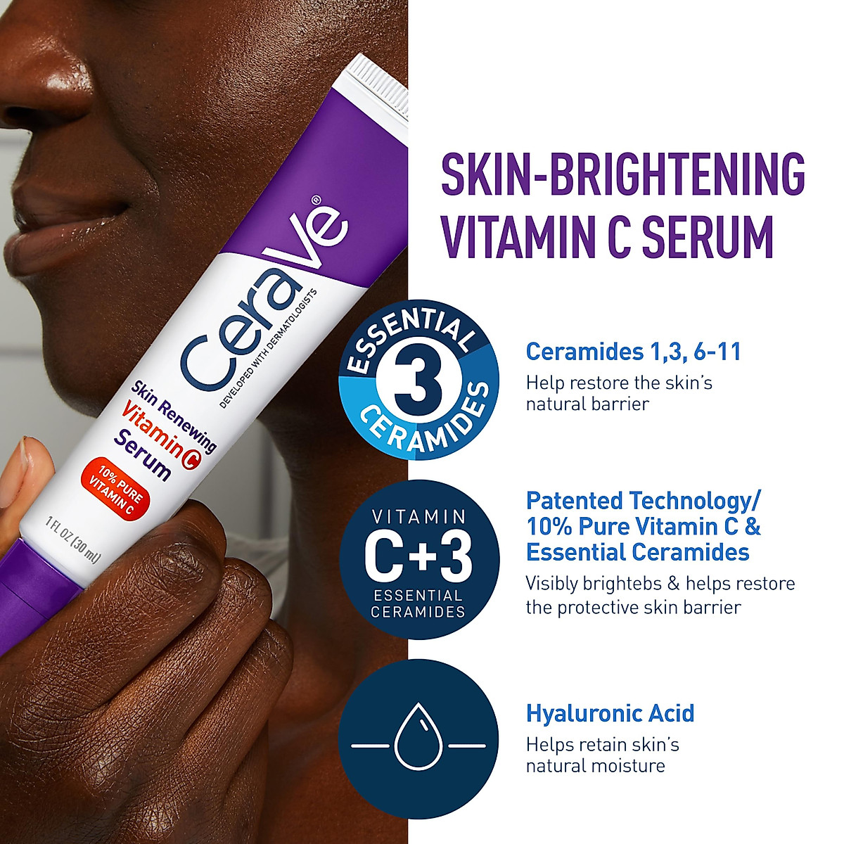 CeraVe Vitamin C Serum and Night Cream Skin Care Set, Brightening Serum with 10% Pure Vitamin C and Night Moisturizer with Peptides, Hyaluronic Acid and Ceramides, 1oz Vit C + 1.7oz Moisturizer