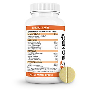 Boneo Canine Maintenance Formula - Lactoferrin-Based Bone and Joint Supplement for Dogs - 90 Ct Dual Pack Chewable Tablets, Liver and Sausage Flavor