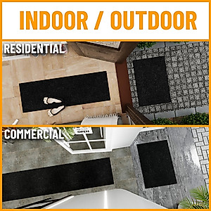 Sweet Home Stores Solid Design Non-Slip Rubberback 3x4 Indoor/Outdoor Area Rug for Entryway, Kitchen, Living Room, Garage, Patio, 2'7" x 4', Black