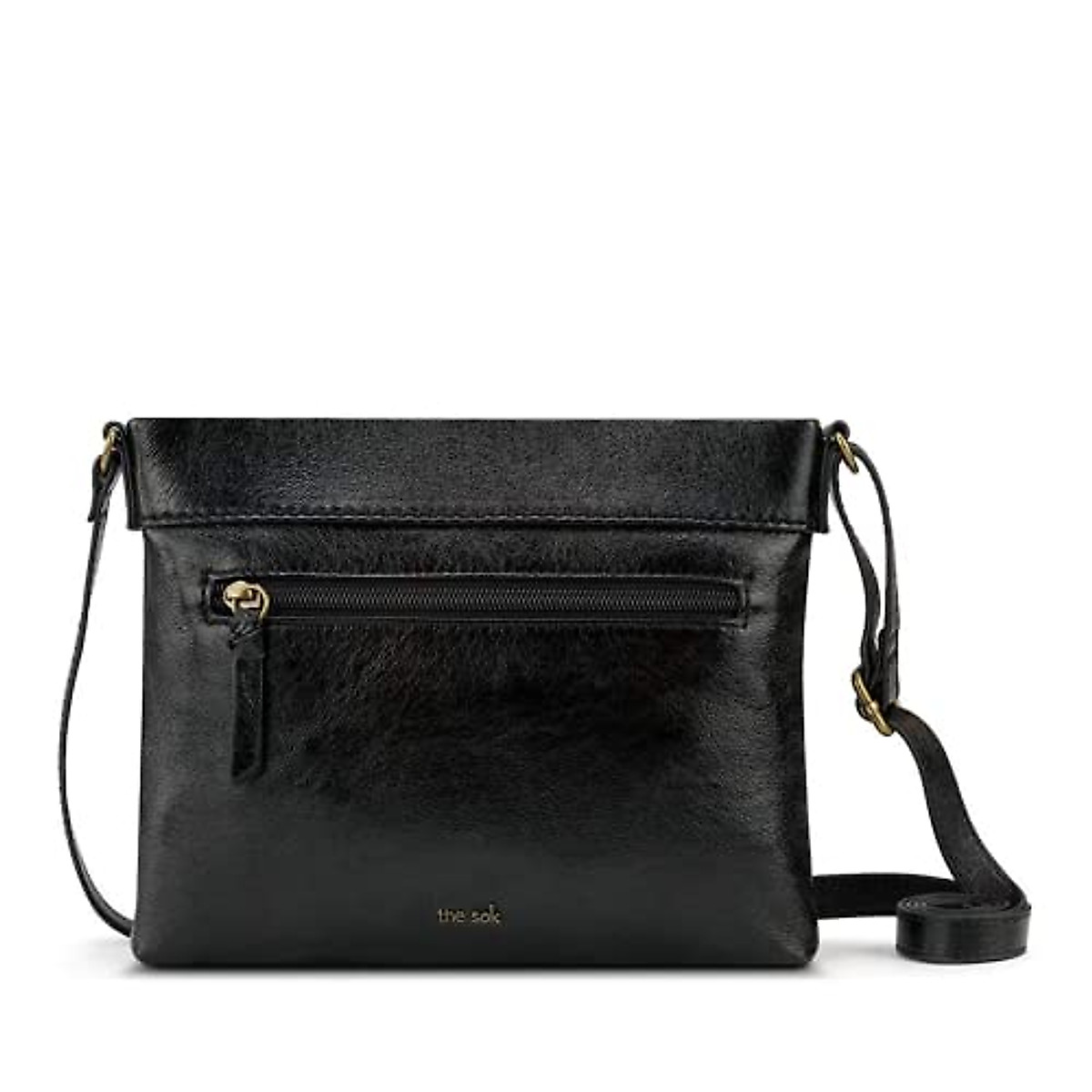 The Sak Sanibel Leather Mini Crossbody, Black Floral Embossed