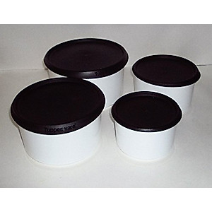 Tupperware Set of 4 Topper Canisters with Black Seals