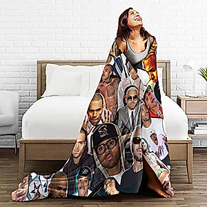 Wjikan Chris Singer Brown Super Soft Micro Fleece Blanket Home Decoration Warm Flannel Blanket 80x60 Black