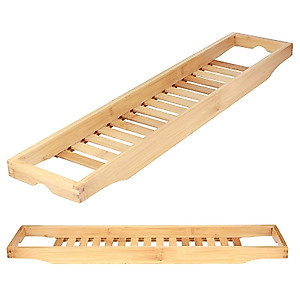 Bath Tray Organizer,Multifunctional Bamboos Bathtub Tray Rack,Wine Book Storage Shelf Shower Organizer Bathroom Supplies