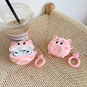 Pig Airpods Pro Case,Cute 3D Funny Cartoon Pig Character Silicone Airpod Pro Cover,Kawaii Fun Lovely Design Skin,Cases for Girls Kids Teens Boys Air pods Pro (Pig)