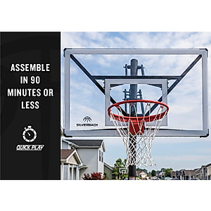 Silverback NXT 54" In-Ground Basketball Hoop with Adjustable-Height Backboard and QuickPlay Design , Black