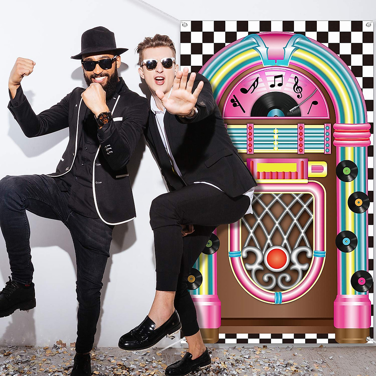 Jukebox Cutout Banner 50's Rock and Roll Banner Backdrop Birthday Party ...