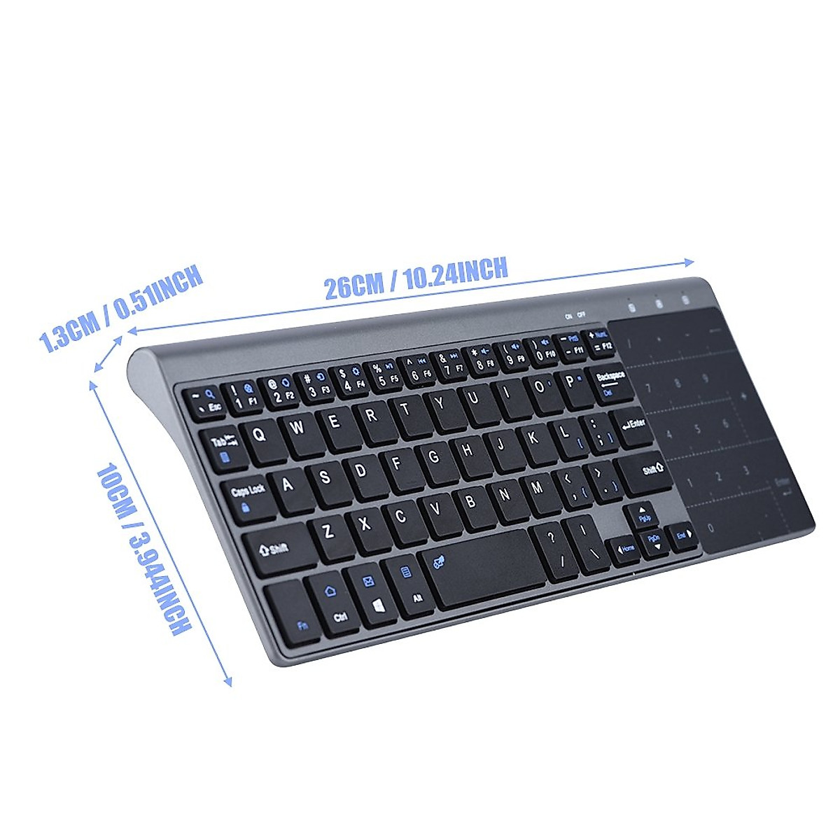 Portable Slim 2.4Ghz Keyboard Handheld with Touchpad for PC/Notebook/TV Box Black
