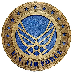 Contemporary Air Force Wings Armed Forces Decorative Custom Laser Crafted Three Dimensional Wooden Wall Plaque