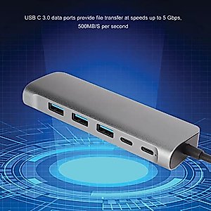 8 in 1 USB C Hub Multiport Adapter, Portable Data Hub Expander with USB 3.0 5Gbps SD TF Card 4K HDMI PD Charging Port Docking Station Adapter