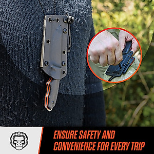 Holtzman's Gorilla Survival 1095 Bushcraft Knife Gift Set and Neck Knife Kit Bundle