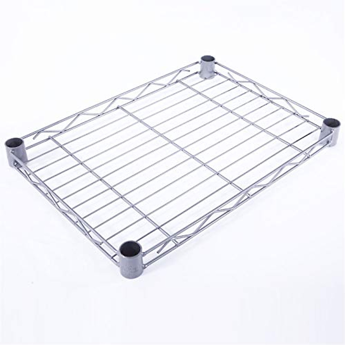 4-Wire Shelving Silver Gray Metal Storage Rack Height Adjustable Shelves, Heavy Duty Commercial Grade Steel Utility Layer Shelf Rack Organizer for Restaurant, Pantry, Kitchen Garage, 13.8"x9.8"x31.5"