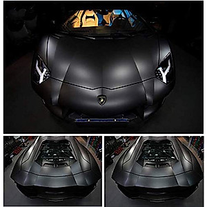 Astaote Matte Black Vinyl Wrap for Car 10ft x 1ft Air Release with 4 Pieces Wrap Vinyl Tool Kit for DIY Decoration Interior.