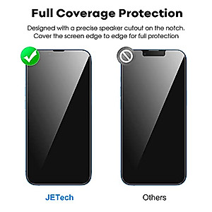 JETech Full Coverage Screen Protector for iPhone 13/13 Pro 6.1-Inch, Tempered Glass Film with Easy Installation Tool, Case-Friendly, HD Clear, 3-Pack
