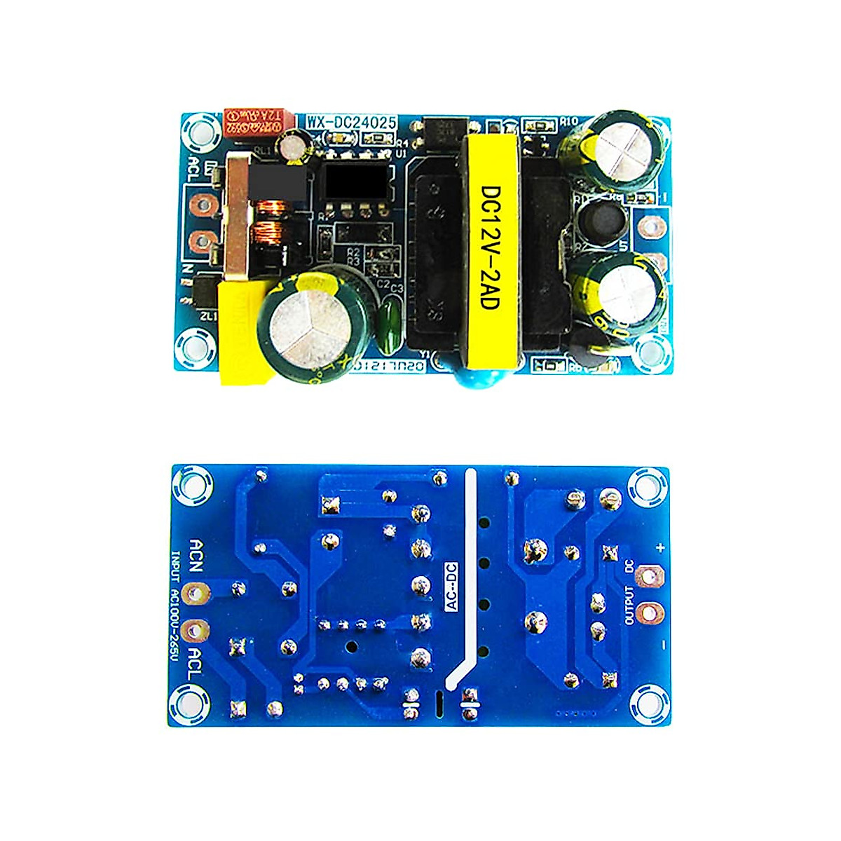 Above AC-DC Converter Module, 24W Power Module 100-265V to 12V 2A Buck Module Switching Power Supply Board 2-Pack