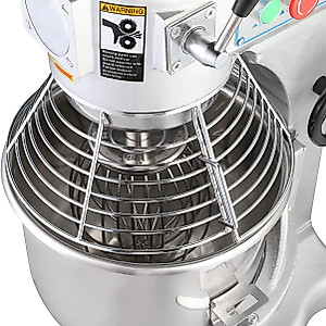 HayWHNKN Commercial Food Mixer Stand Mixer 11QT Dough Kneading Machine 3 Speeds Adjustable with 304 Stainless Steel Bowl, Dough Hooks, Whisk Beater 110V