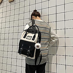 GGOOB Aesthetic Backpack Cute Kawaii Backpack for School Backpack Cute Aesthetic (black)