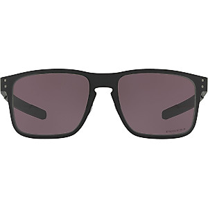Oakley Men's OO4123 Holbrook Metal Square Sunglasses, Matte Black/Prizm Grey, 55 mm
