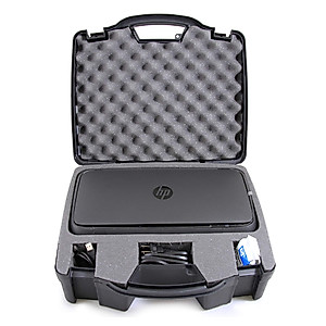 CASEMATIX Portable Printer Carry Case Compatible with HP Officejet 250 Wireless Mobile Printer, Ink Cartridges and Power Cable