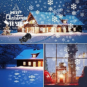 Christmas Snowflake Projector Lights Led Snowfall Show Outdoor Waterproof Landscape Decorative Lighting for Xmas Holiday Party Wedding Garden Patio