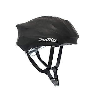 veloToze Helmet Cover - Black (One Size) for Bike Helmets