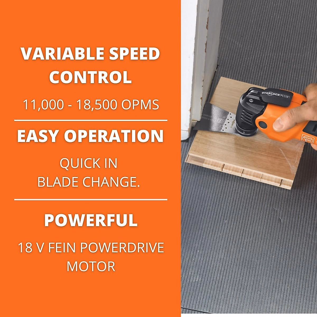 Fein Cordless MultiMaster AMM 500 Plus Top 4 Ah AS for Interior Construction and Renovation - Starlock Plus Mount, QuickIn System, Constant Speed, Metal Drive Head - 71293861090