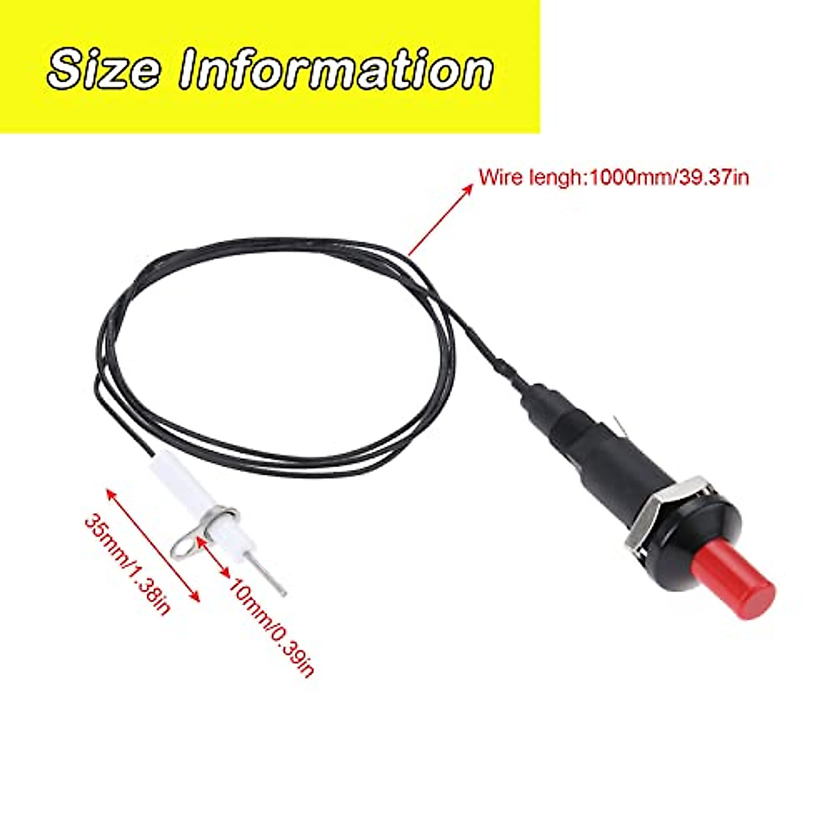 Guofulda 2 Sets Grill Piezo Igniters, Type of 1 Out 2 Electrode 200 Degree Resistance Wire 1 Meter, with Cable Push Button Igniter, Fit for Gas Fireplace, Oven, Heater, Kitchen lgniter
