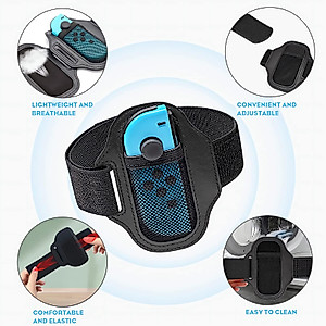 [2 Pack] Leg Strap for Switch Sports Play Soccer/Switch Ring Fit Adventure, for Joy Cons Switch OLED Model Controller Game Accessories,Adjustable Elastic Strap