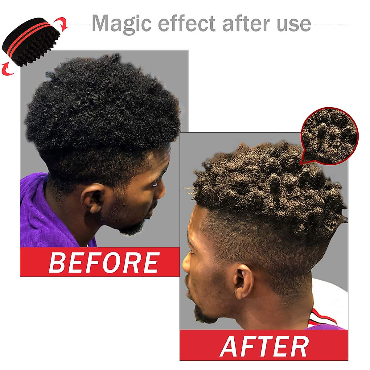 AIR TREE Magic Barber Sponge Brush Twist Hair For Wave,Dreadlock,Coils,Afro Curl As Hair Care Tool 2.8 IN Hole Diameter Suitable For Curly Hair (1 PCS) Small Holes