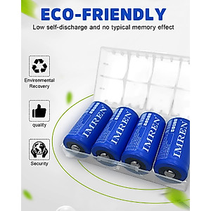 Imren IMR 18350 3.7V Button Top Rechargeable Batteries,18350 15A Discharge Rechargeable Li-ion Battery 800mAh for Flashlight - 4PCS
