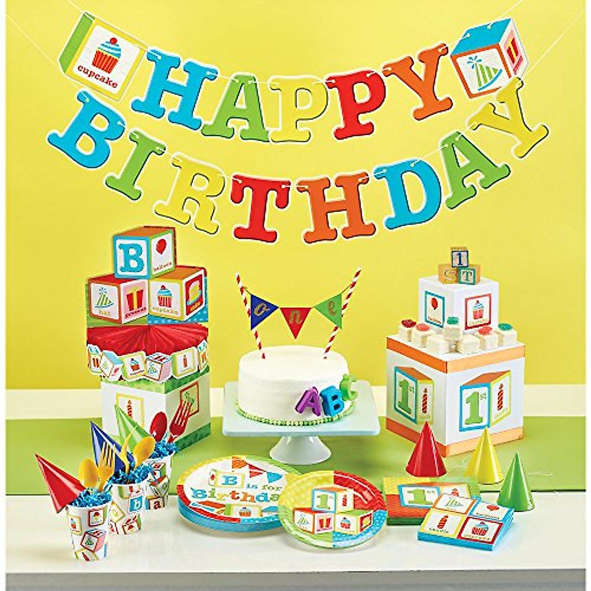 Creative Converting ABC Happy Birthday Banner with Stickers