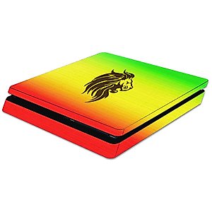 MightySkins Skin Compatible with Sony PS4 Slim Console - Rasta Lion | Protective, Durable, and Unique Vinyl Decal wrap Cover | Easy to Apply, Remove, and Change Styles | Made in The USA