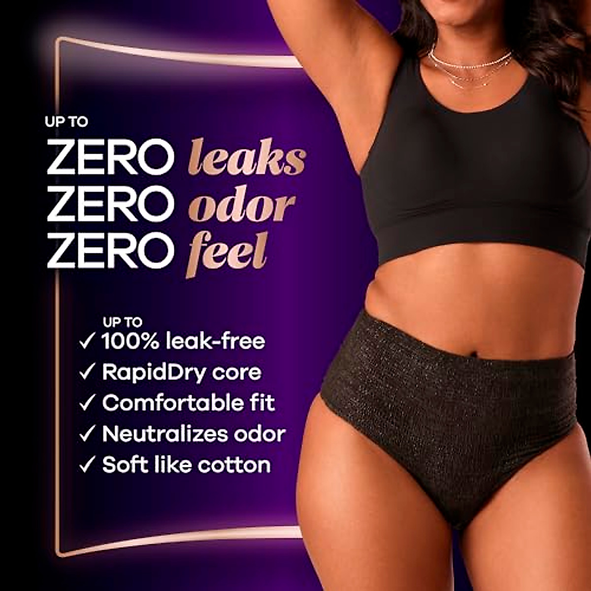 Always Discreet Boutique Adult Incontinence and Postpartum Underwear for Women, Maximum Protection, XL, Rosy, 16 Count (Packaging May Vary)