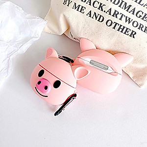 SGVAHY Airpods Pro Case, Fashion Cute 3D Pig Soft Silicone Case with Keychain Cool Fun Skin Shockproof Protective Charging Case for Apple Airpods Pro (Pig Pink)