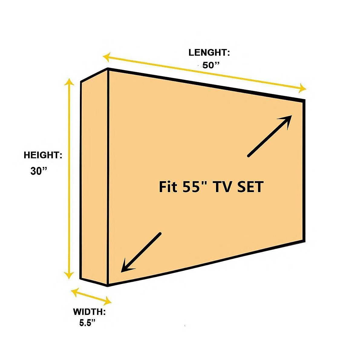 acoveritt Outdoor 55" TV Set Cover,Scratch Resistant Liner Protect LED Screen Best-Compatible with Standard Mounts and Stands (Black)