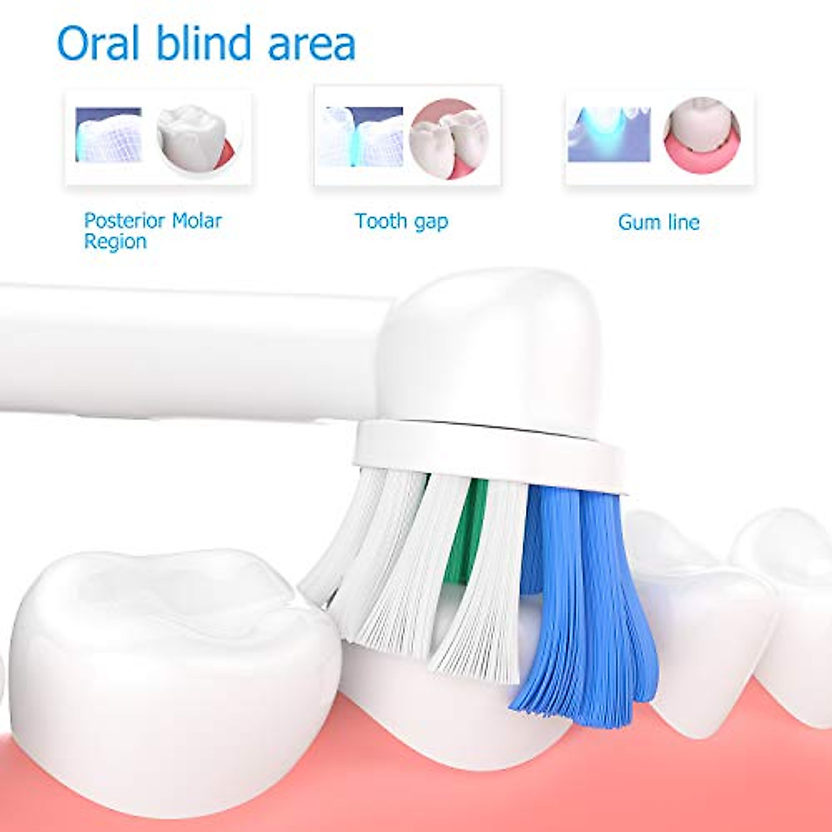 KHBD Replacement Heads Compatible with Braun Oral b Electric Toothbrush, Sensitive Toothbrush Heads for Pro 1000/9000/ 500/3000/8000/Smart/Geinus Toothbrush-16 Pack