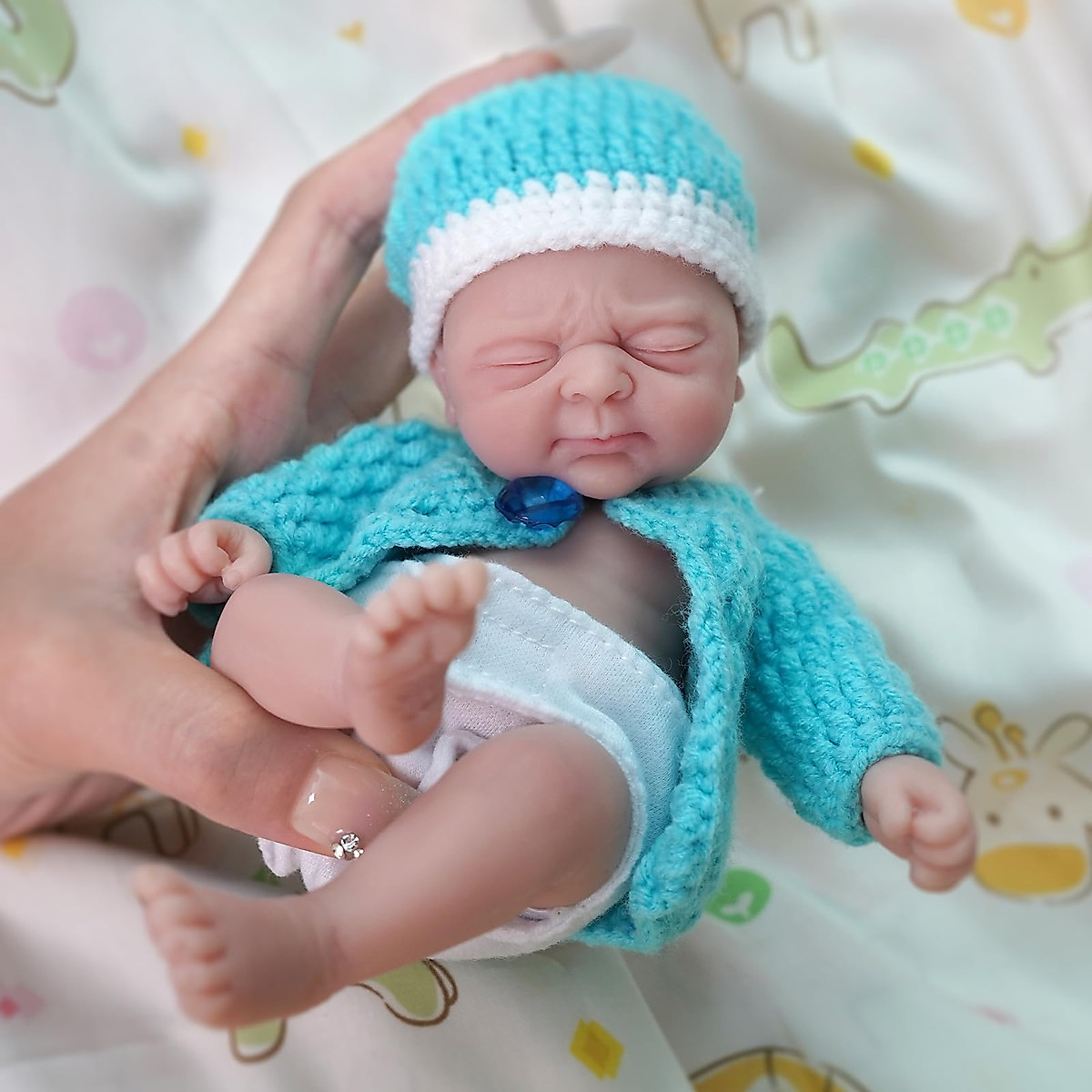 7" Girl Micro Preemie Full Body Silicone Wronged Baby Doll Lila Lifelike Mini Reborn Doll Surprice Children Anti-Stress