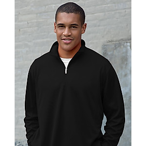 Vantage Apparel Men's Collegiate Micro Mesh Performance Black 1/4 Zip Pullover, Florida Atlantic Owls, Large