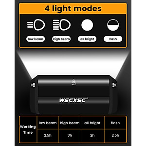 Bright Bike Light for Night Riding, 9000 Lumen Bicycle Light High Beam Low Beam, USB Rechargeable Bicycle Headlight Set, Waterproof Bike Headlight and Taillight for Adult Kid Mountain Road Commuter