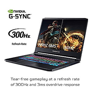 Acer Predator Triton 500 PT515-52-73L3 Gaming Laptop, Intel i7-10750H, NVIDIA GeForce RTX 2070 SUPER, 15.6" FHD NVIDIA G-SYNC Display, 300Hz, 16GB Dual-Channel DDR4, 512GB NVMe SSD, RGB Backlit KB