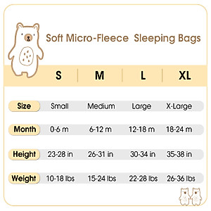 PHF Soft Micro-Fleece Baby Sleep Sack, 6-12 Months Warm Baby Wearable Blanket, 2-Way Zipper Sleeping Bags, 2 Pack Comfy Toddler Sleeping Sack for Baby Boys Girls, Medium Size, White&Grey