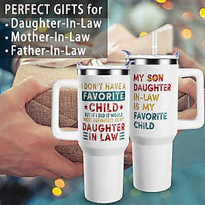 Gifts for Mother/Father In Law from Daughter In Law Funny Mother's/Father's Day Gifts for Mom Christmas Gift for Mother In Law,40 oz Mom/Dad Tumbler with Handle Mother/Father In Law Brithday Gifts