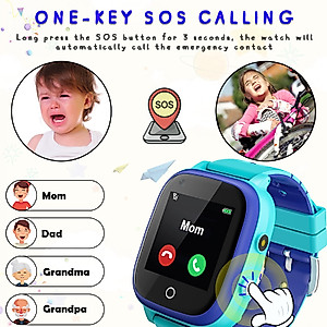 4G Kids Smart Watch w GPS Tracker,Kids Phone Smartwatch w Camera,Call,Pedometer,SOS,Touch Screen WiFi Wrist Watch Boys Girls Smartphone,3-15 Years Old Children Student Birthday Gifts(Light Blue)