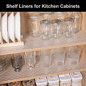 Cooyes Shelf Liner and Drawer Liner,EVA Non-Adhesive Non-Slip Washable Cabinet Liner Refrigerator Liners,for Cupboard,Kitchen,Bathroom,Table Place Mats,Desks Liner