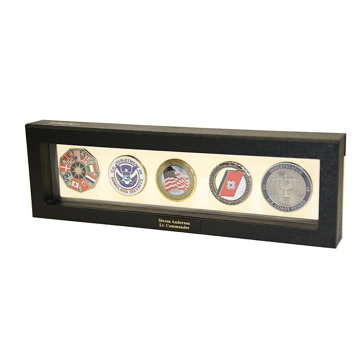 5 Challenge Coin/Casino Chip/Coins Display Case Box Frame Holder Shadowbox