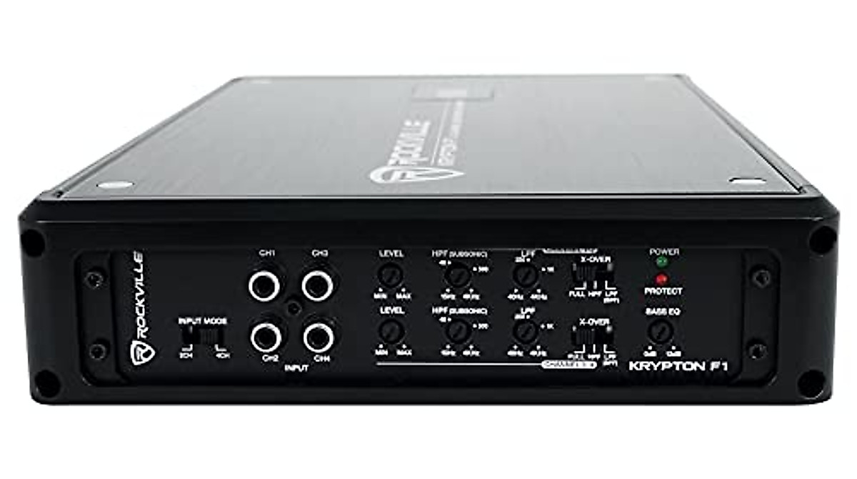 Rockville Krypton F1 1600W Car Amp Bundle with Wiring Kit | High Power ...