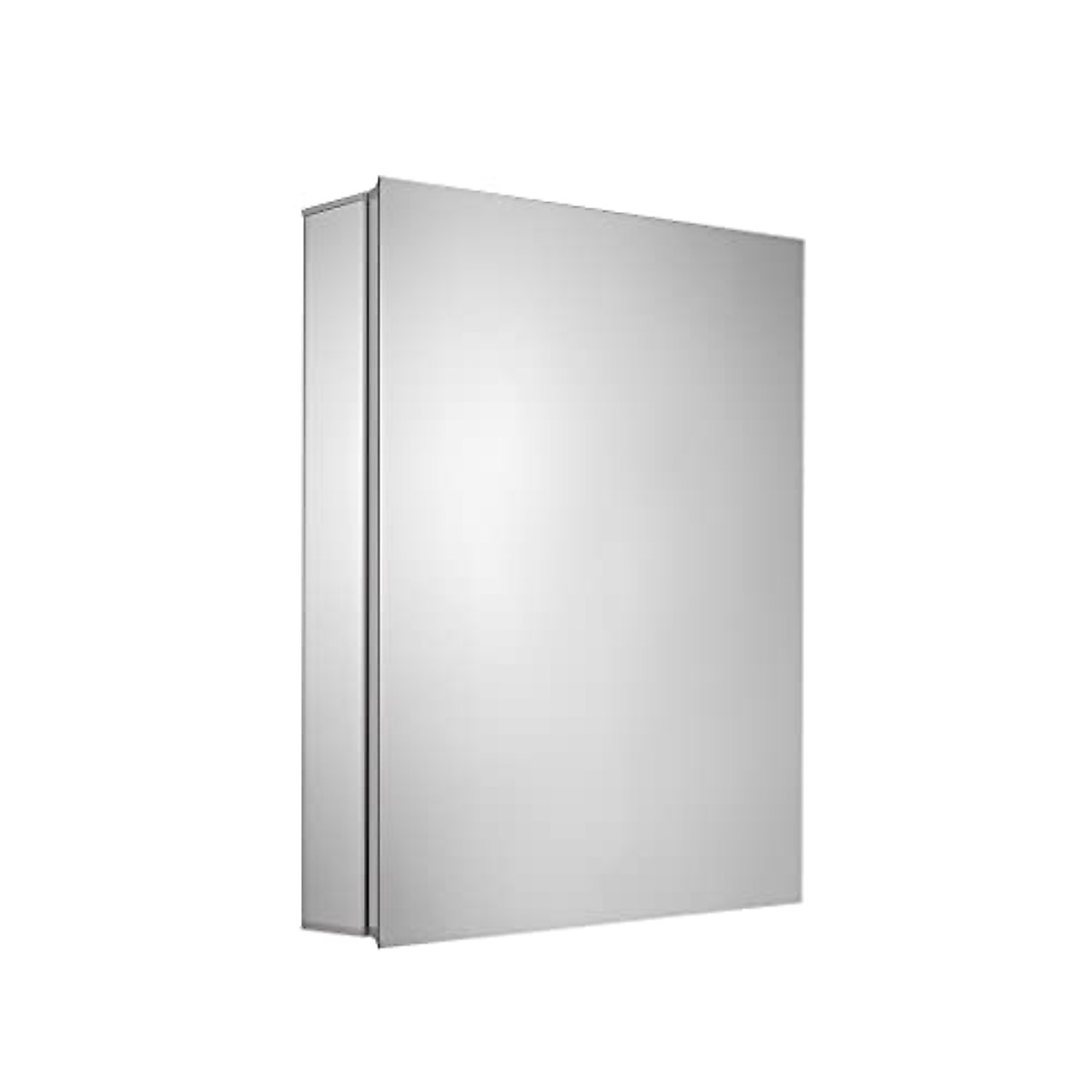 Croydex Mansfield Single Door, Recessed or Surface Mount, Hang 'n' Lock Easy Installation Medicine Cabinet, 24" W x 30" H, Aluminium