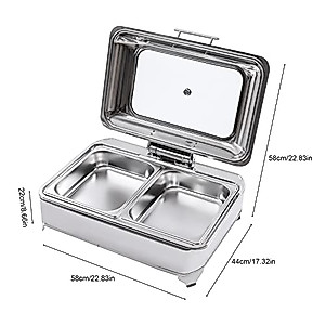 Acesunny Food Warmers for Parties Buffets Electric, Stainless Steel Buffet Server and Warming Tray, 9L, Chafing Dish Buffet Set - Adjustable Temperature + Hot Plate Electricgn 1/2