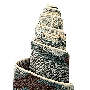 Unique Loom Estrella Collection Modern, Abstract, Watercolor, Contemporary Area Rug, 3 ft 3 in x 5 ft 3 in, Light Blue/Beige