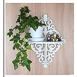 hadaaya White Wall Mounted Decorative Floating Shelves for Living Room Bedroom, Office, Home Decor