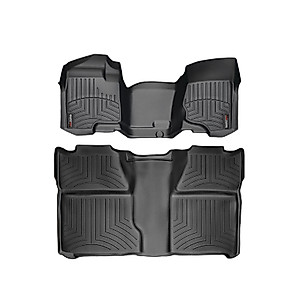 WeatherTech Custom Fit FloorLiners for Silverado, Silverado 2500HD/3500HD, Sierra, Sierra 1500, Sierra 2500HD/3500HD, Silverado 1500-1st Row (OTH) & 2nd Row (442941-440660), Black